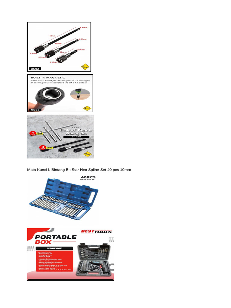 Tools Kit Kunci L Bintang | PDF