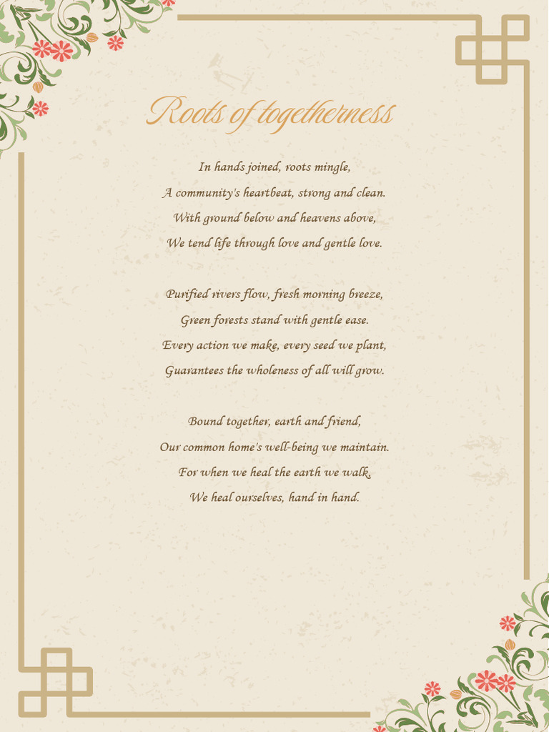 Peach and Beige Floral Vintage Wedding Poem A4 Document - 20250718 ...