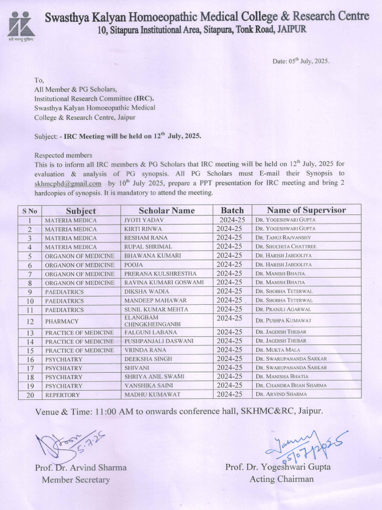 Irc Batch 2024-25 | PDF