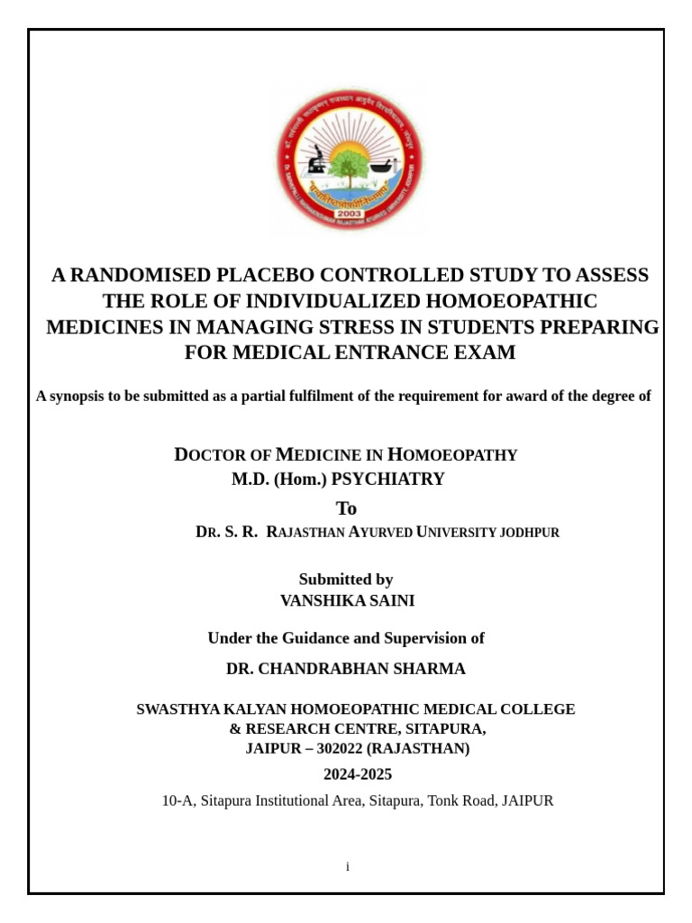 Vanshika Psy (Final Draft) | PDF | Fight Or Flight Response | Stress (Biology)