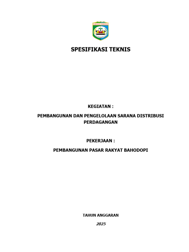 SPESIFIKASI+TEKNIS+PASAR+BAHODOPI+v2 | PDF
