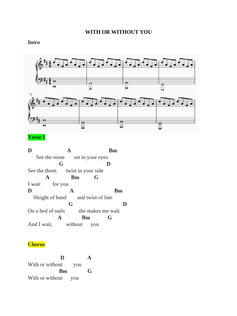 With or Without You | PDF