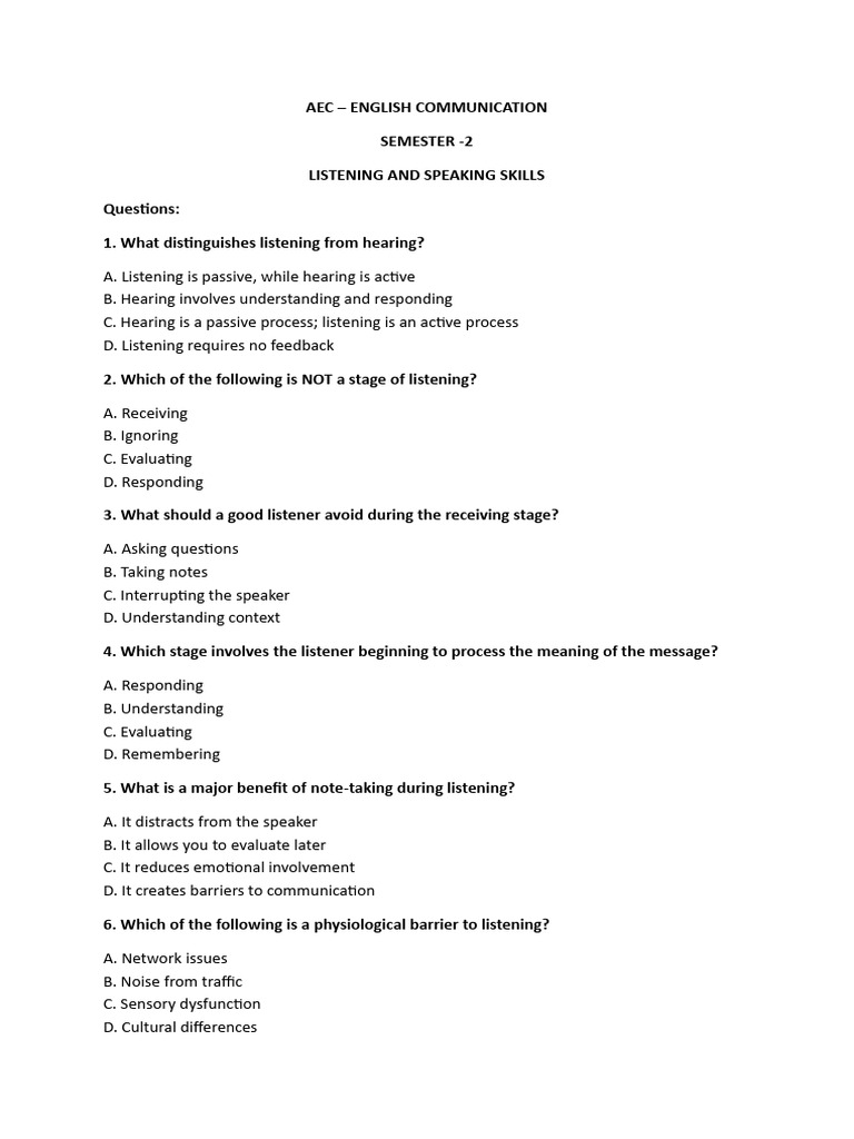 Effective Listening in Group Discussions | PDF | Stress (Linguistics ...