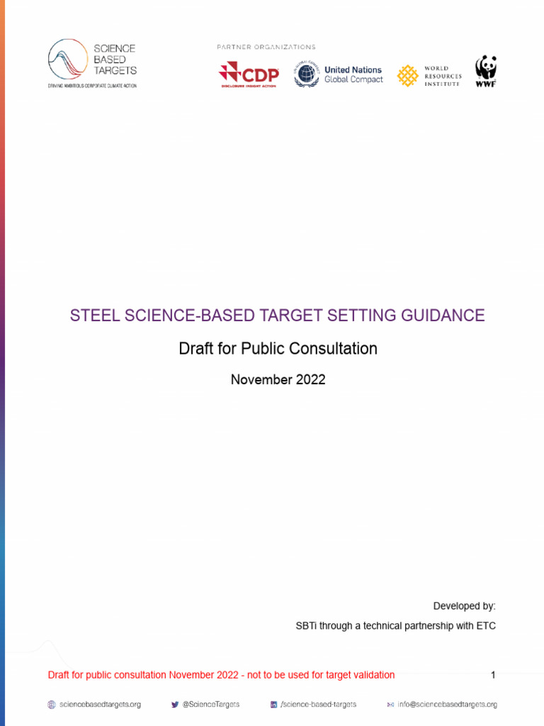 SBTi Steel Guidance Draft | PDF | Climate Change Mitigation | Scrap
