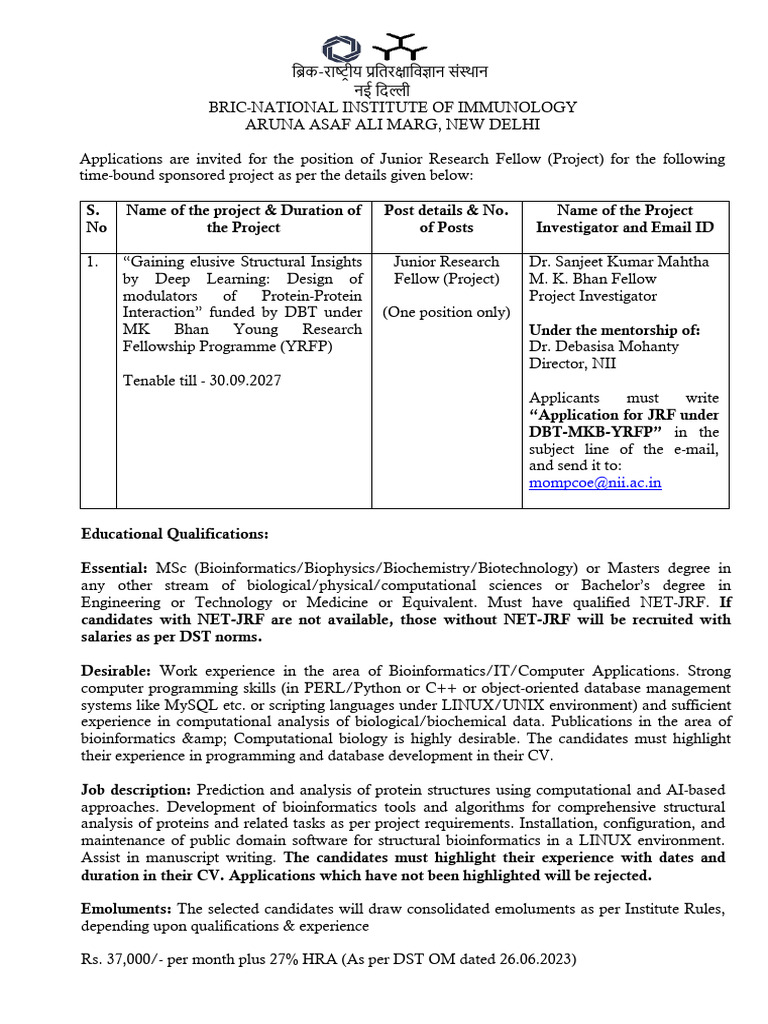 MK Bhan Sanjeet (JRF GSDL) July 25 | PDF | Bioinformatics