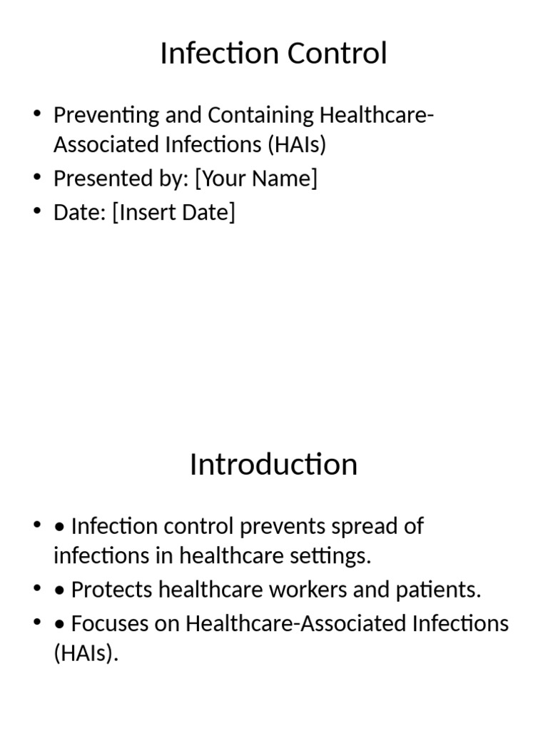 Infection Control Presentation | PDF | Infection | Health Sciences