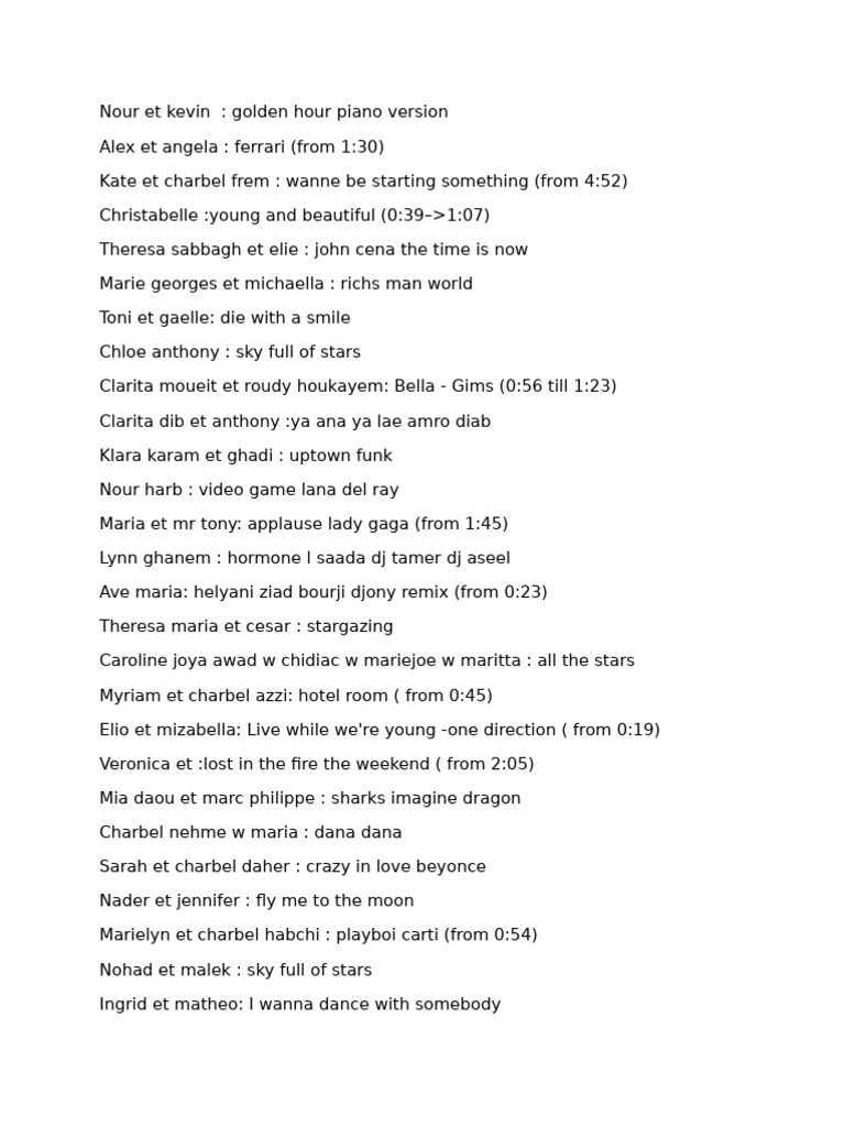 Prom Song Playlist | PDF