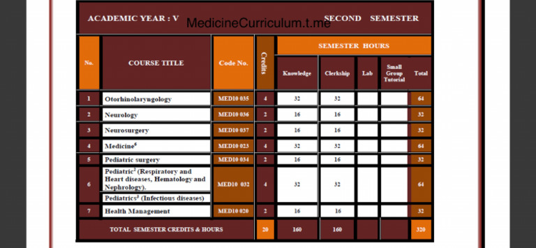 10th Semester @MedicineCurriculum | PDF