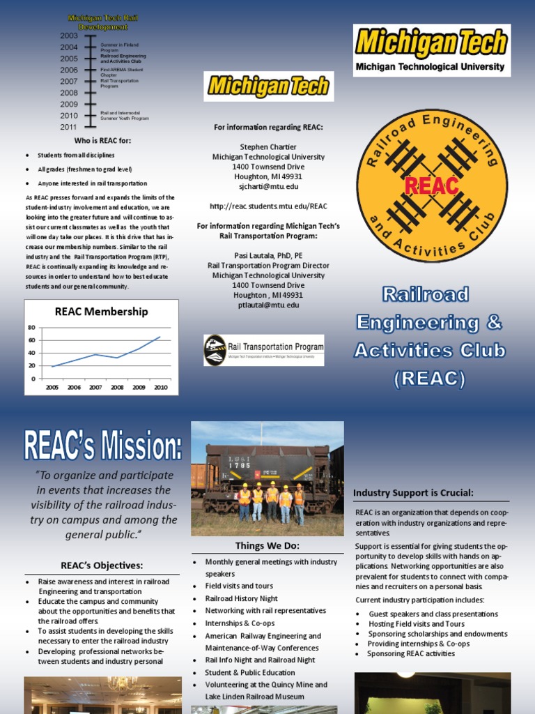 REAC Brochure 2011 | PDF | Rail Transport | University Of Michigan