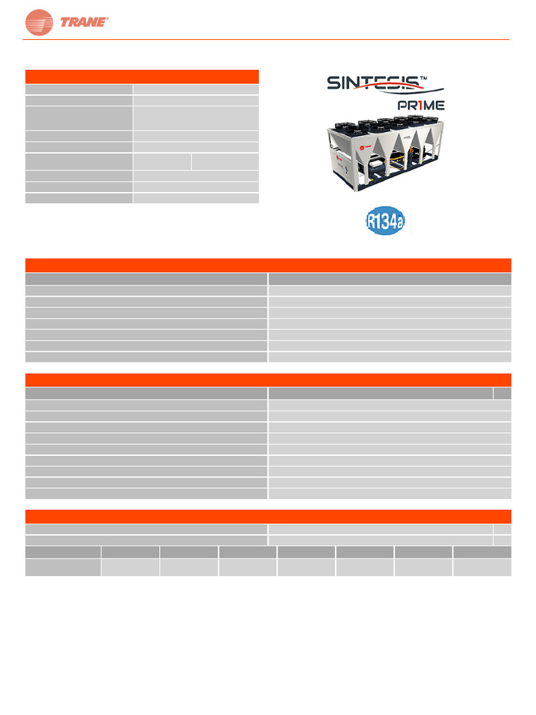 Sintesis Prime RTAF 280 Chiller Specs | PDF | Decibel | Physical Quantities