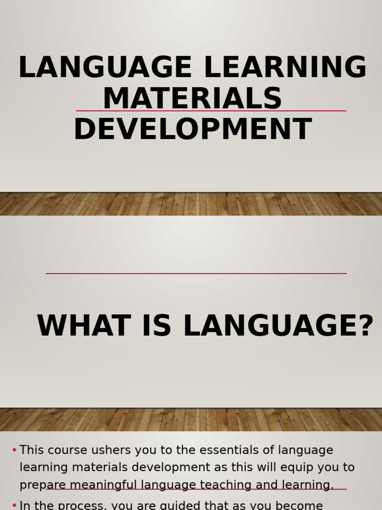 Language Learning Materials Development | PDF