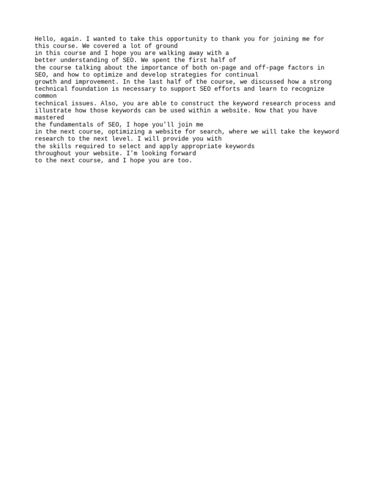 01 Course Summary and Wrap Up - en | PDF