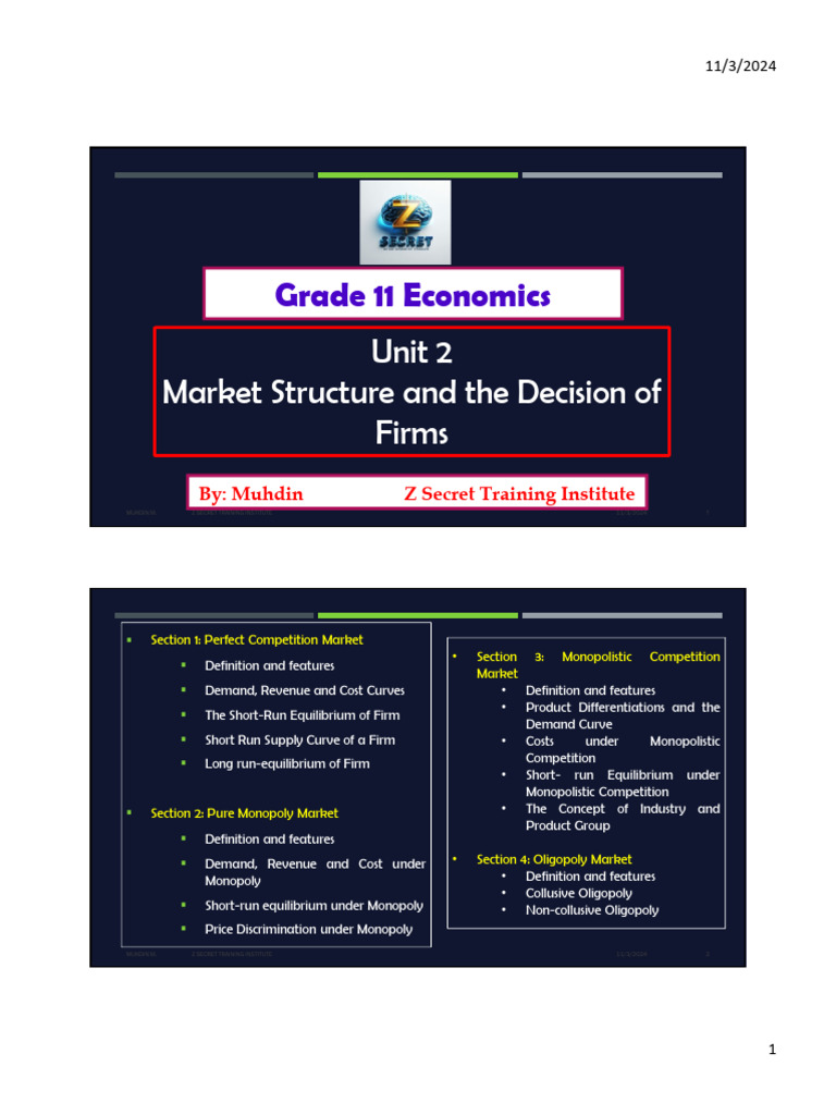 Market Structures in Economics Explained | PDF | Monopoly | Profit ...