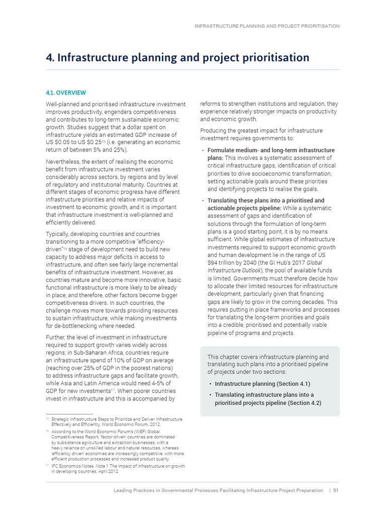 Chapter 4 Infrastructure Planning and Project Prioritisation Pages 51 ...