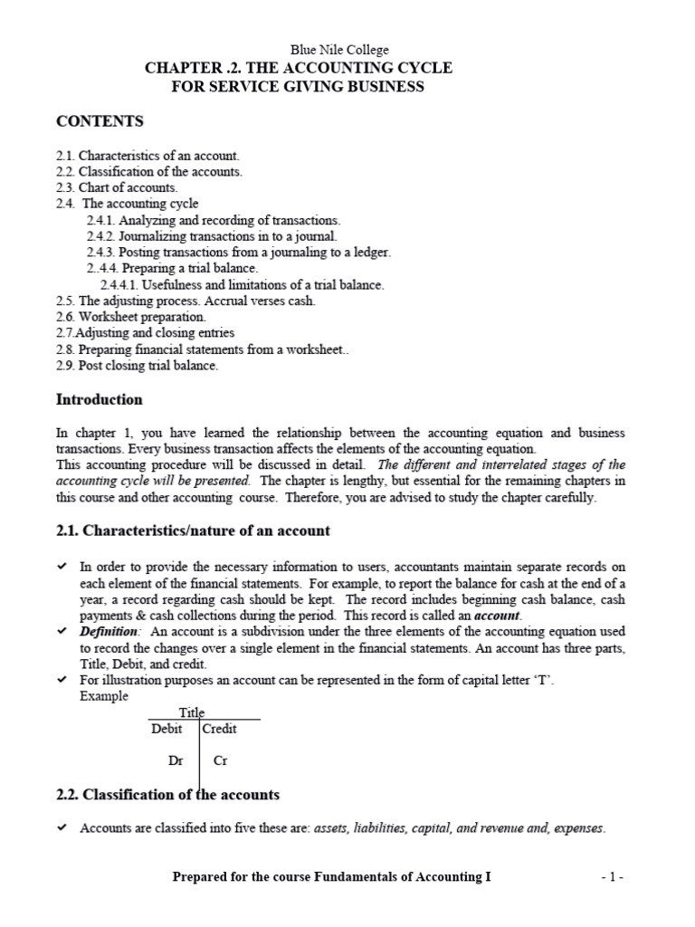 Fundamentals of Accounting 1 - Chapter 2 | PDF | Debits And Credits ...