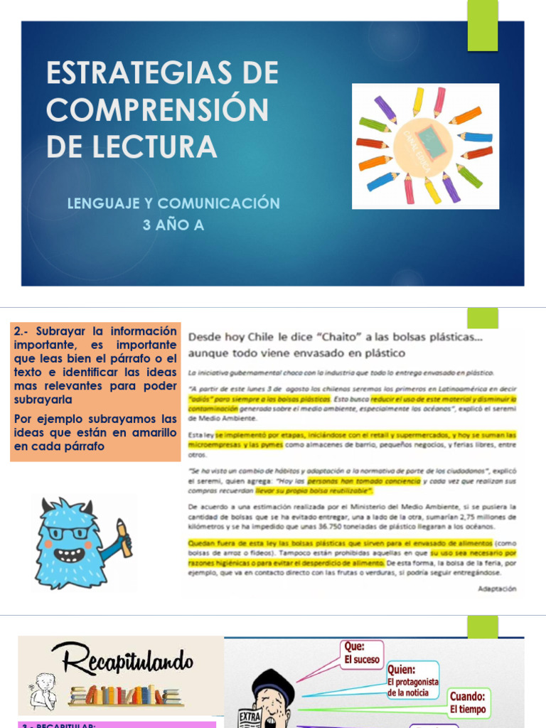 3 Estrategias de Comprensión de Lectura | PDF