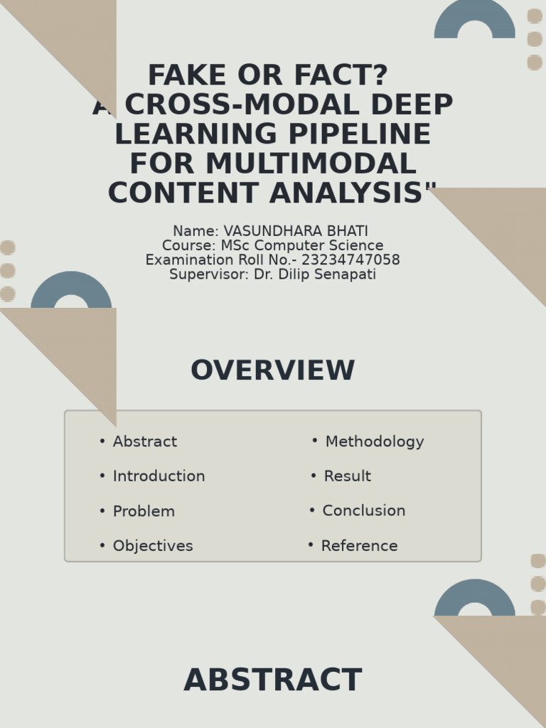 Fake or Fact A Cross-Modal Deep Learning Pipeline For Multimodal Content Analysis | PDF ...