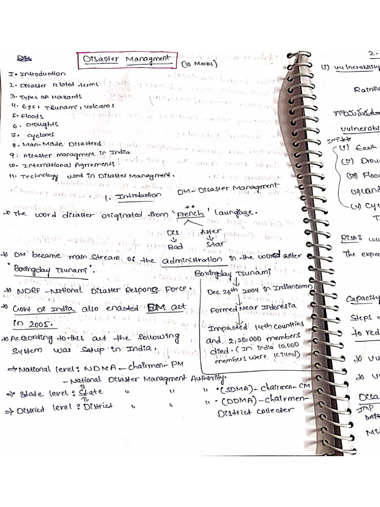 Disaster Management Notes AEE | PDF