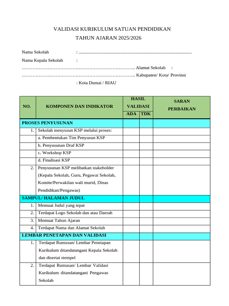 Validasi KSP 2025 | PDF