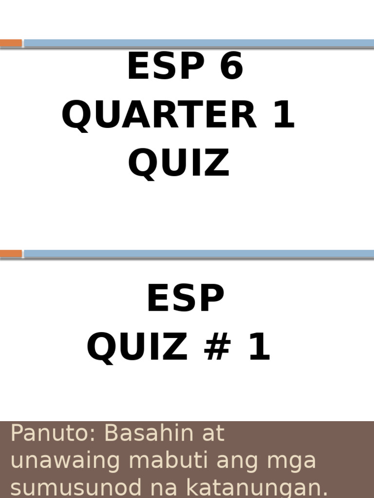 Esp6 Q1 Quiz | PDF