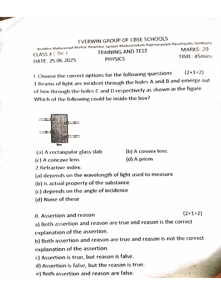 Phy Ans Key 25th June | PDF