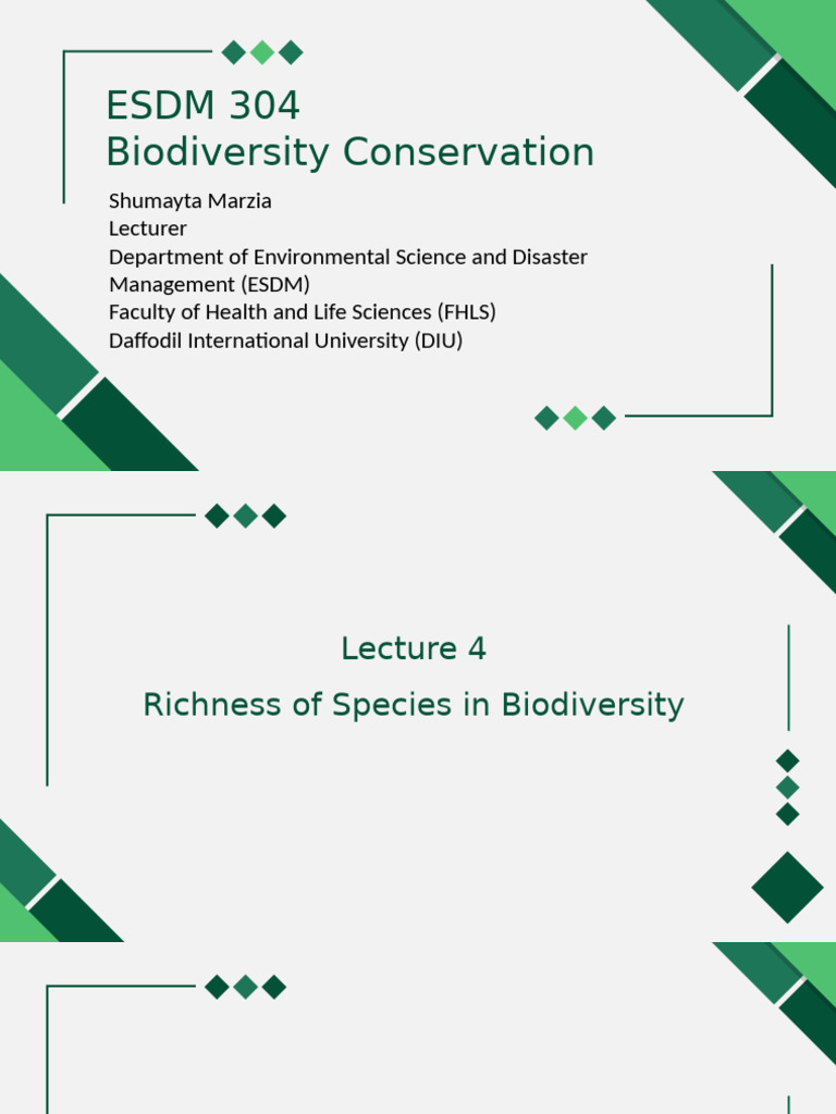 ESDM 304 - Lecture 4 | PDF | Biodiversity | Phylogenetic Tree