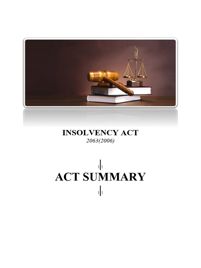 Insolvency Act Summary | PDF | United Kingdom Insolvency Law | Insolvency