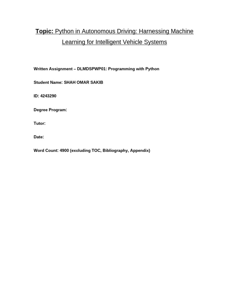 SHAH OMAR SAKIB - Python in Autonomous Driving-1 | PDF | Machine Learning | Least Squares