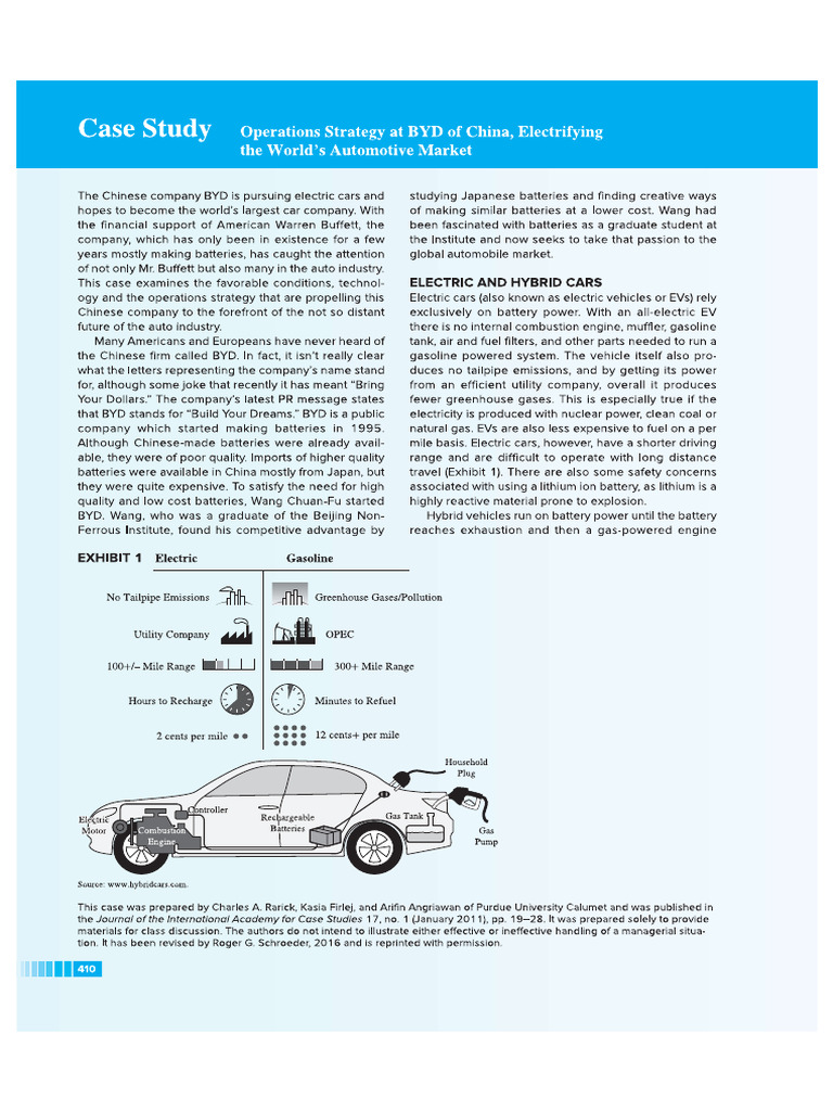 Case 5 Operation Strategy at BYD of China | PDF
