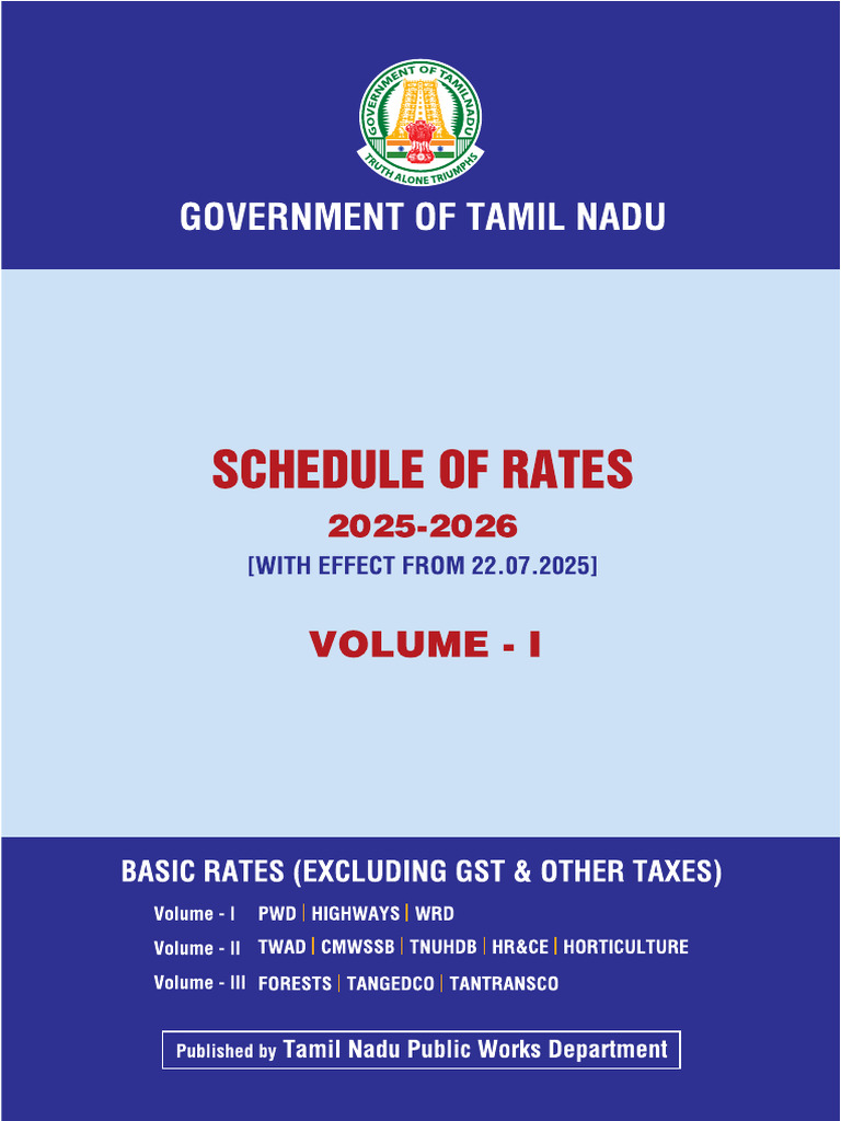Tamil Nadu 2025-2026 Schedule of Rates | PDF | Tamil Nadu | Value Added Tax