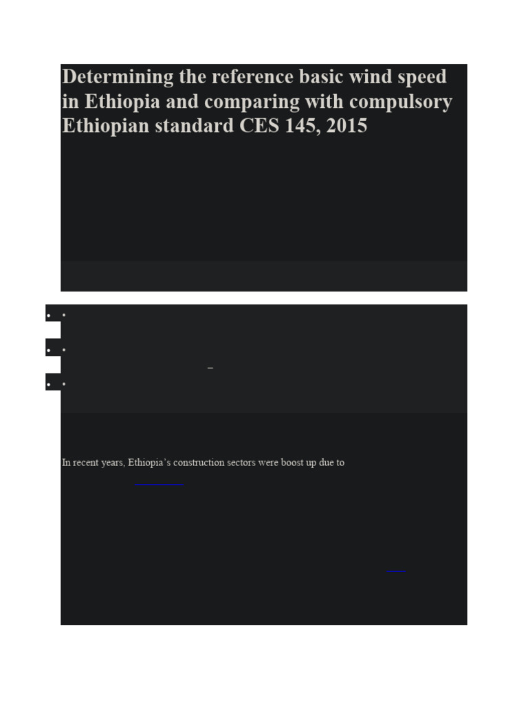 Basic Wind Speed in Ethiopia and Comparing With Compulsory Ethiopian ...