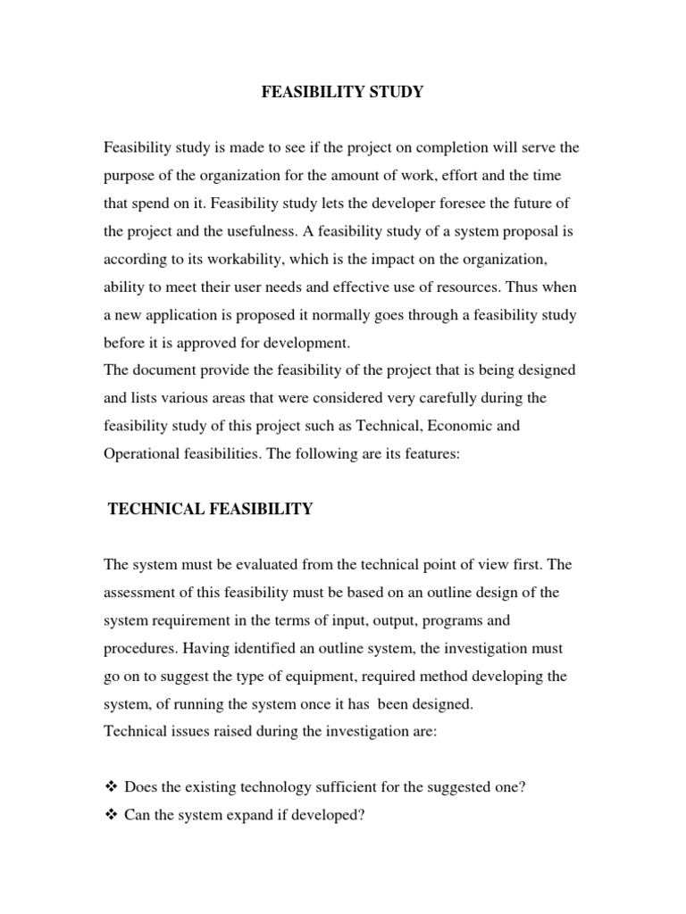 Feasibility Study | PDF | Feasibility Study | Databases Feasibility Study | PDF | Feasibility Study | Databases