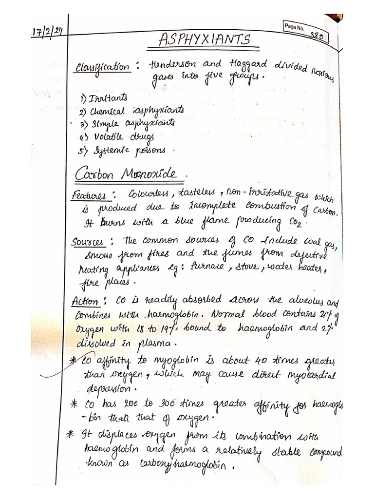 Asphyxiants | PDF