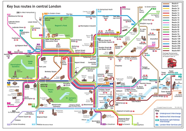 Central Bus Map | PDF | London | Palace Of Westminster