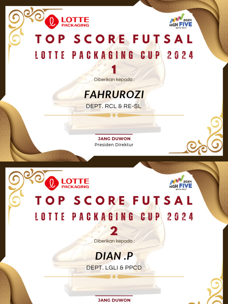 Piagam Top Score Futsal | PDF