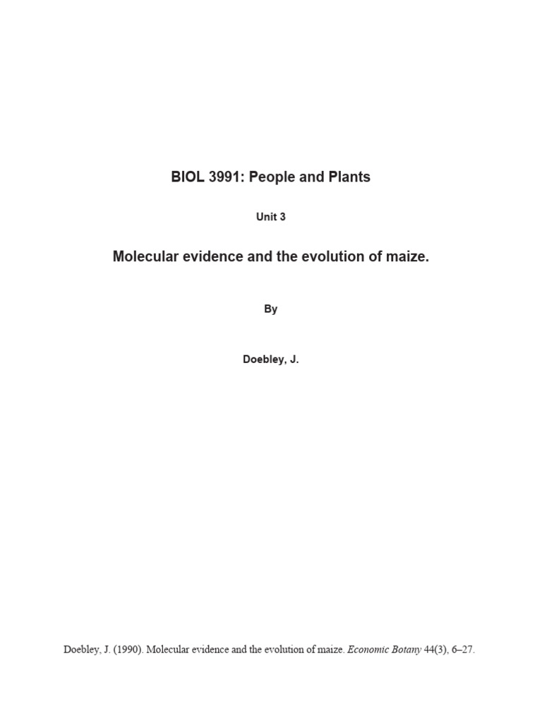 Biol3991 SW41 Molecular Evidence | PDF | Evolutionary Biology | Biology