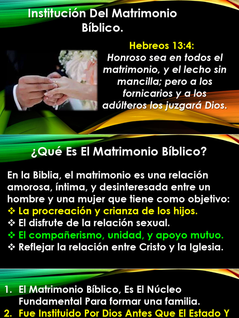 Matrimonio Bíblico: Institución Divina | PDF | Matrimonio | Primera ...