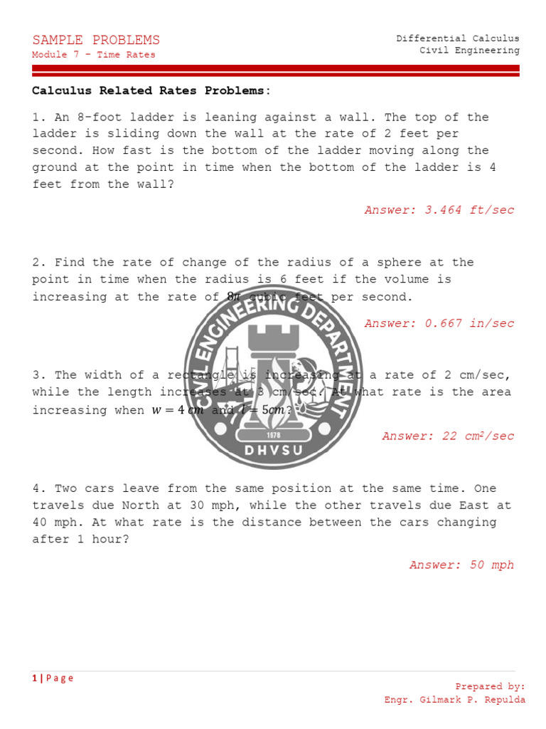 Module 7 Part 2 - Sample Problems | PDF | Acceleration | Sphere