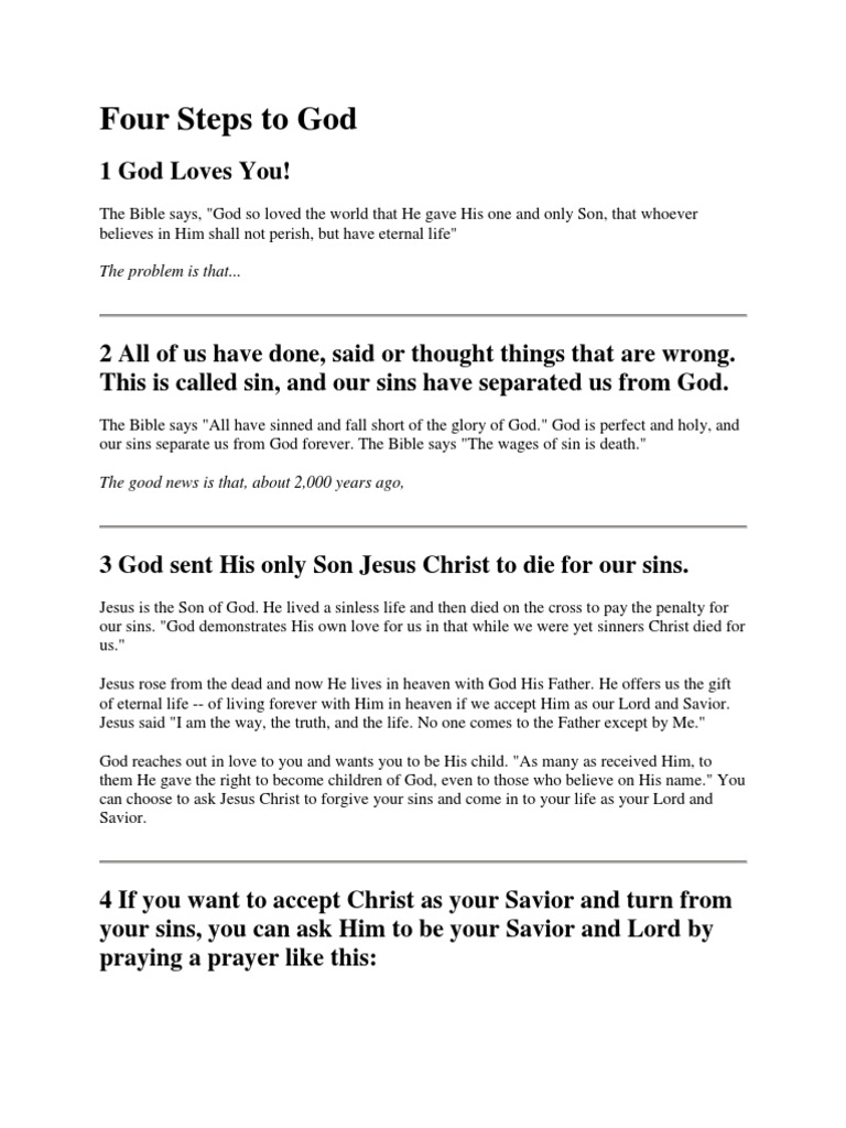 Four Steps To God | PDF