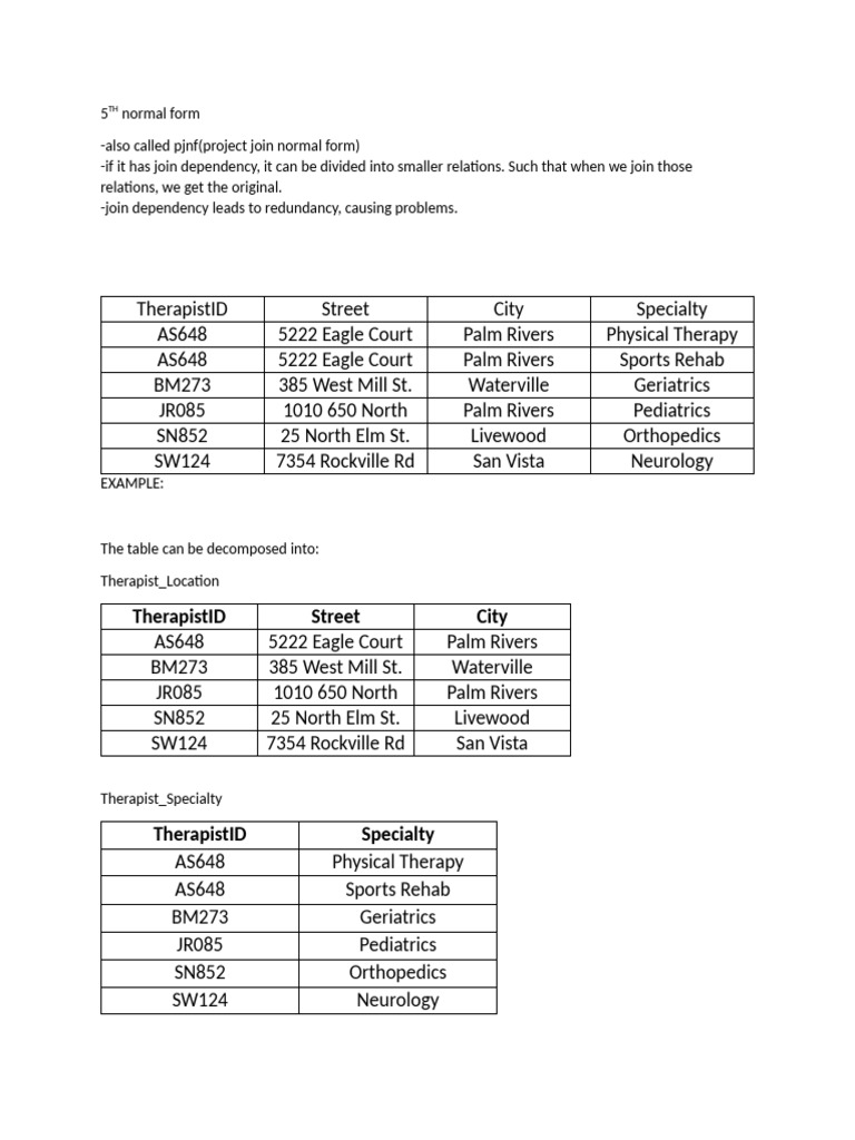 5TH Normal Form Example 1 | PDF