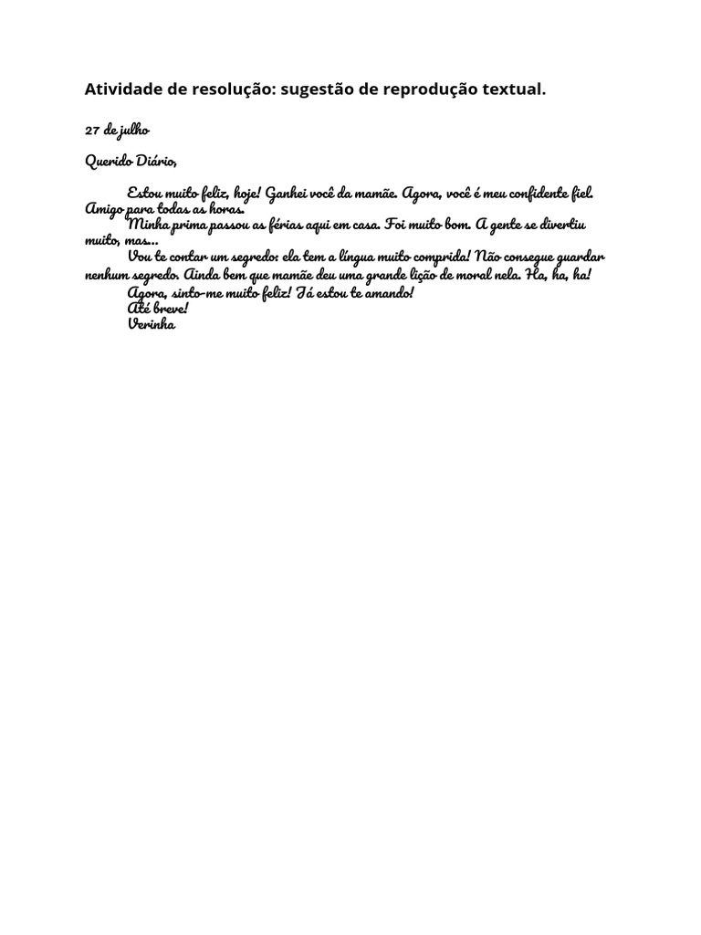 Resolucao de Atividade Reproducao Textual Lp03 02 Sqa06 | PDF