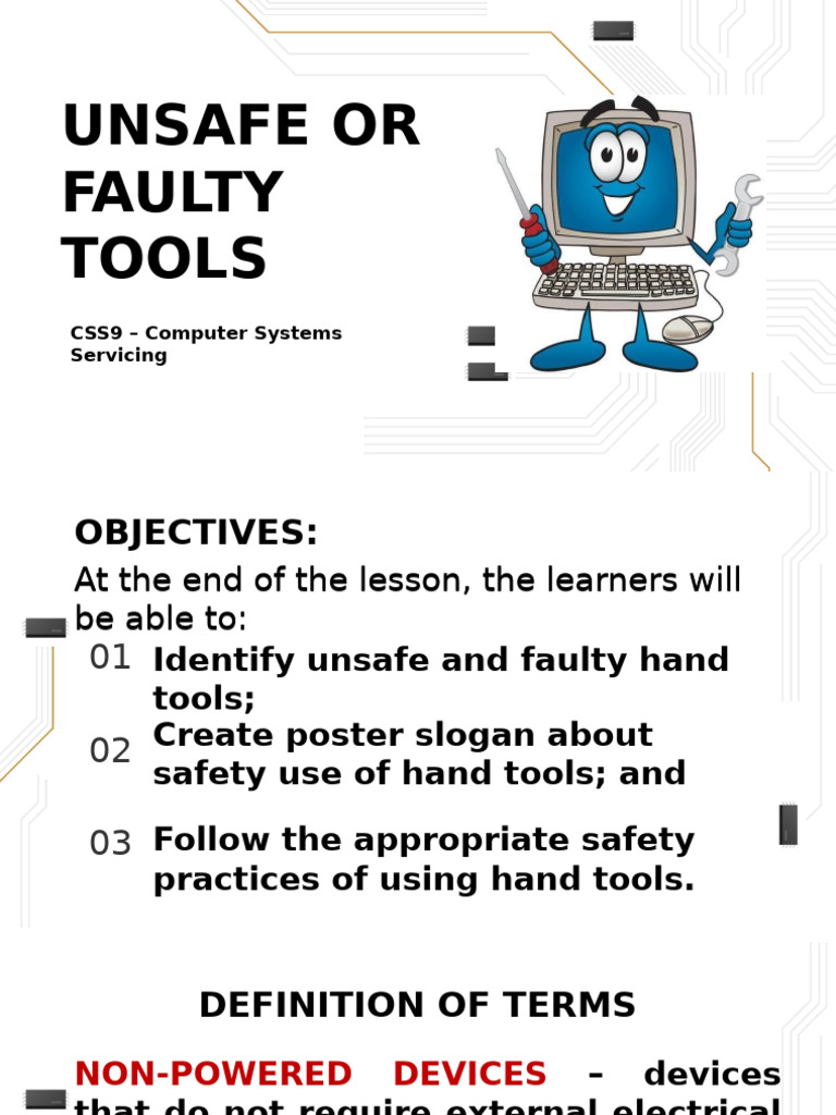 Unsafe or Faulty Tools Day 4 | PDF | Knife | Blade