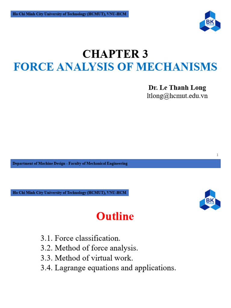 Chapter 3. Force Analysis of Mechanisms | PDF | Force | Torque