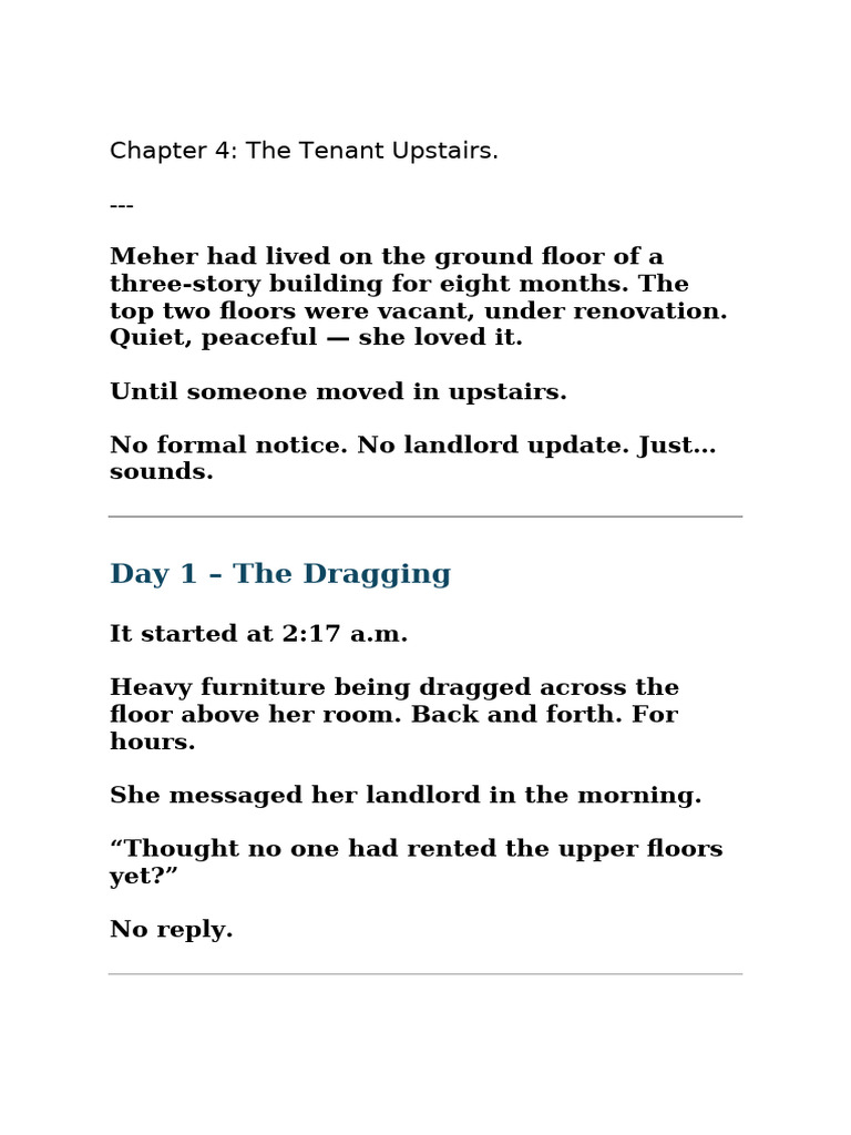 Chapter 4: The Tenant Upstairs | PDF