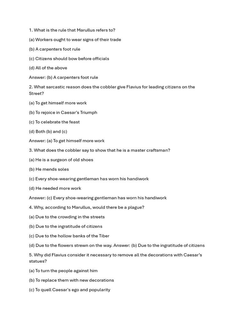 English II - Julius Caesar Act 1 Scene 1 Notes | PDF | Julius Caesar ...