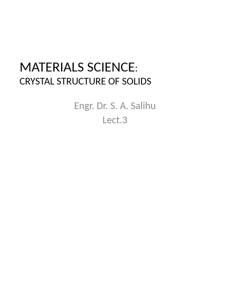 Cyristal Structure of Solids | PDF | Crystal Structure | Crystal