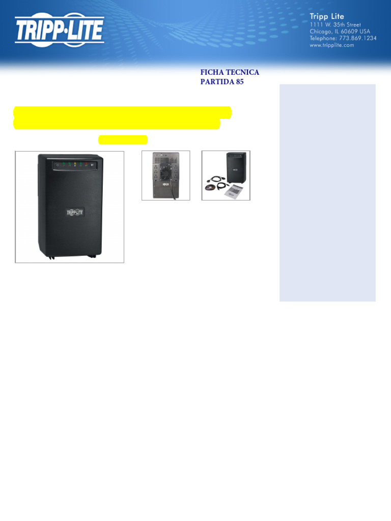Partida 85 Ups Smart1500 Paginas de 1 A La 6 Tripp-Lite | PDF | Diodo ...