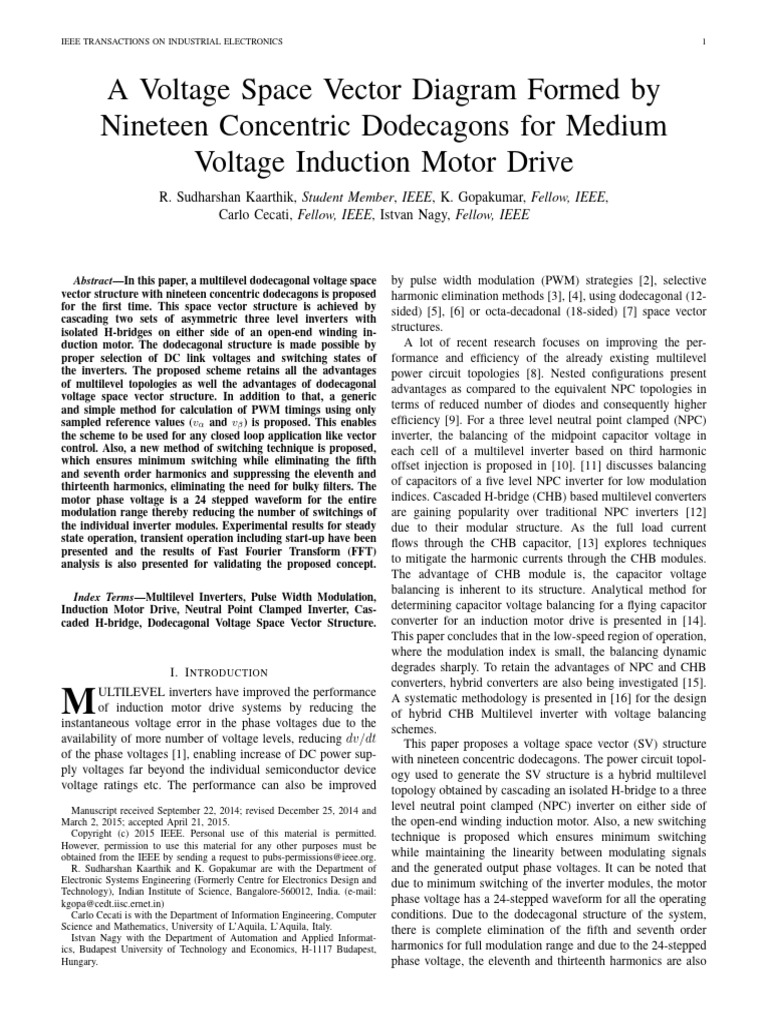 A Voltage Space Vector Diagram Formed by Nineteen Concentric Dodecagons ...