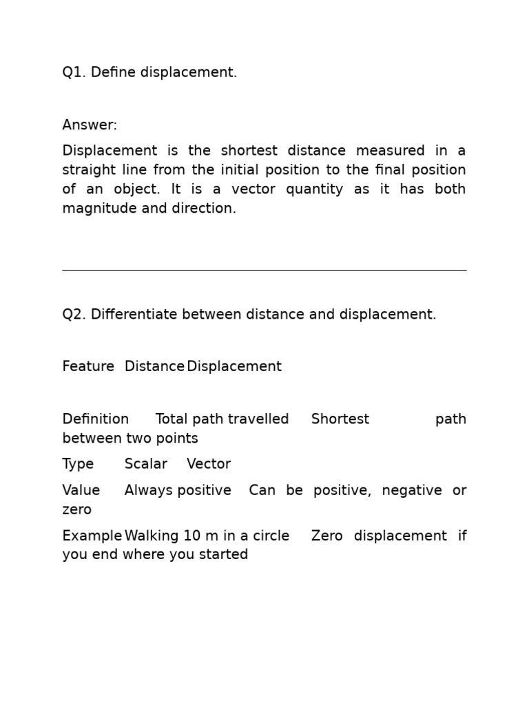Understanding Displacement and Motion | PDF