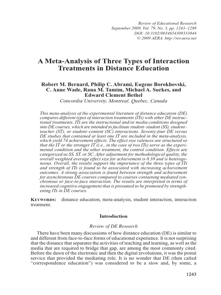 A Meta-Analysis of Three Types of Interaction Treatments in Distance ...